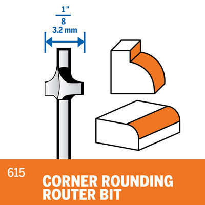 DREMEL 615 Corner Rounding Router Bit 9.5mm - Tyzacktools