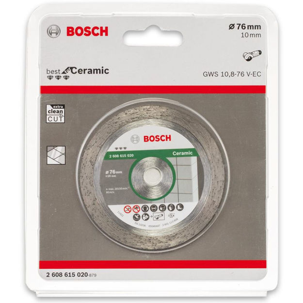 Bosch 76mm Diamond Cutting Disc for GWS 10.8 - 2608615020 - Tyzaktools