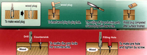 Star M Japanese 10.5mm Countersink & Plug Cutter Set 58S-4105 4 x 10.5 ...