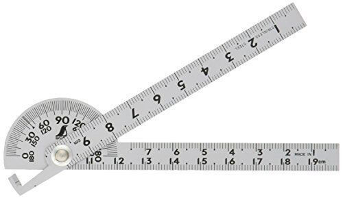 Shinwa Japanese Mini Protractor Rule Angle Finder Chrome Finish - 62995