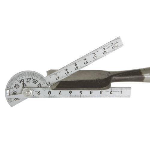 Shinwa Japanese Mini Protractor Rule Angle Finder Chrome Finish - 62995