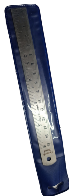 6" / 150mm Stainless Steel Ruler Metric & Imperial Engineers Pocket ...