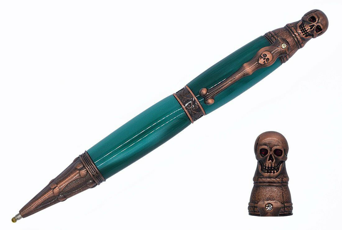 Charnwood PS3 Pirate Skull Twist Pen – Antique Rose Copper | Tyzacktools
