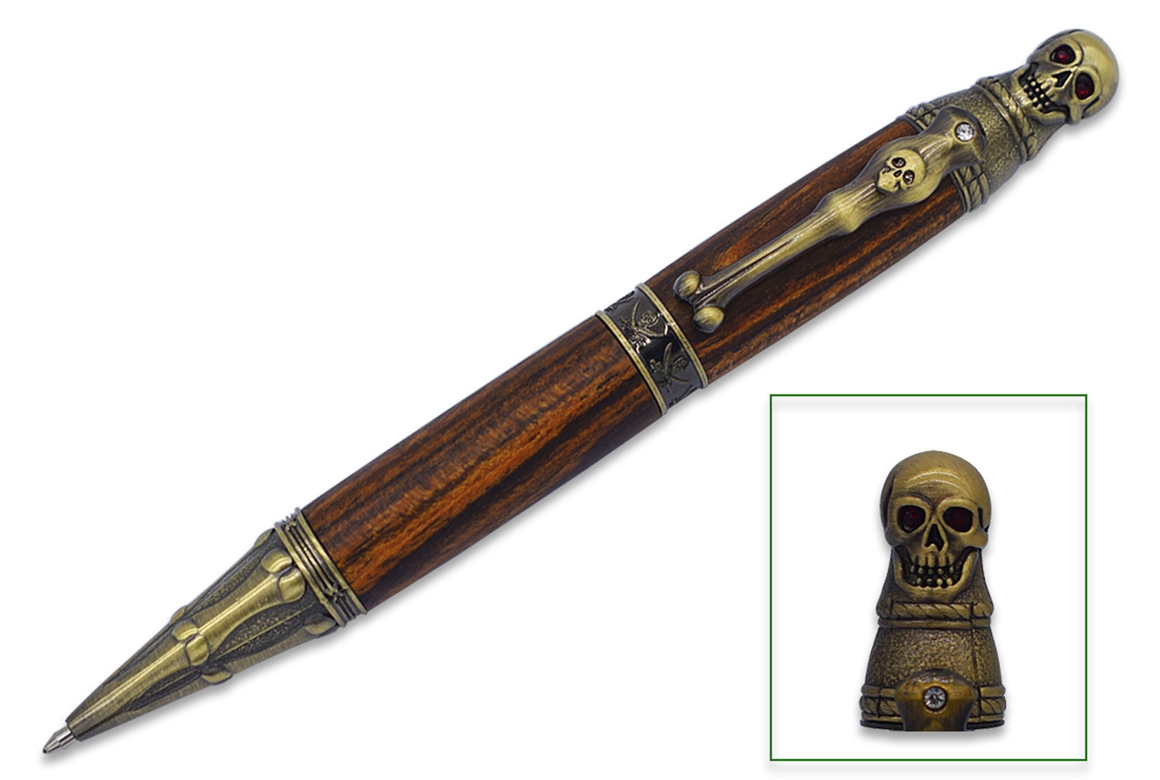 Charnwood PS2 Pirate Skull Twist Pen – Antique Bronze | Tyzacktools