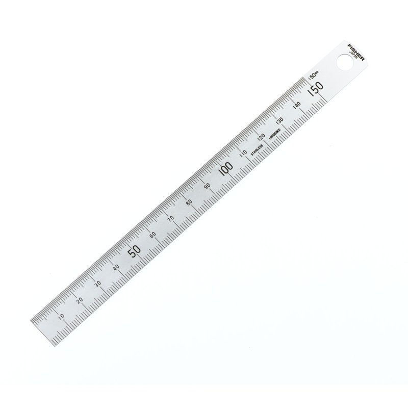 Fisher Satin Chrome Rule Ruler 150mm (6") Metric Ruler - FC06 - Tyzacktools