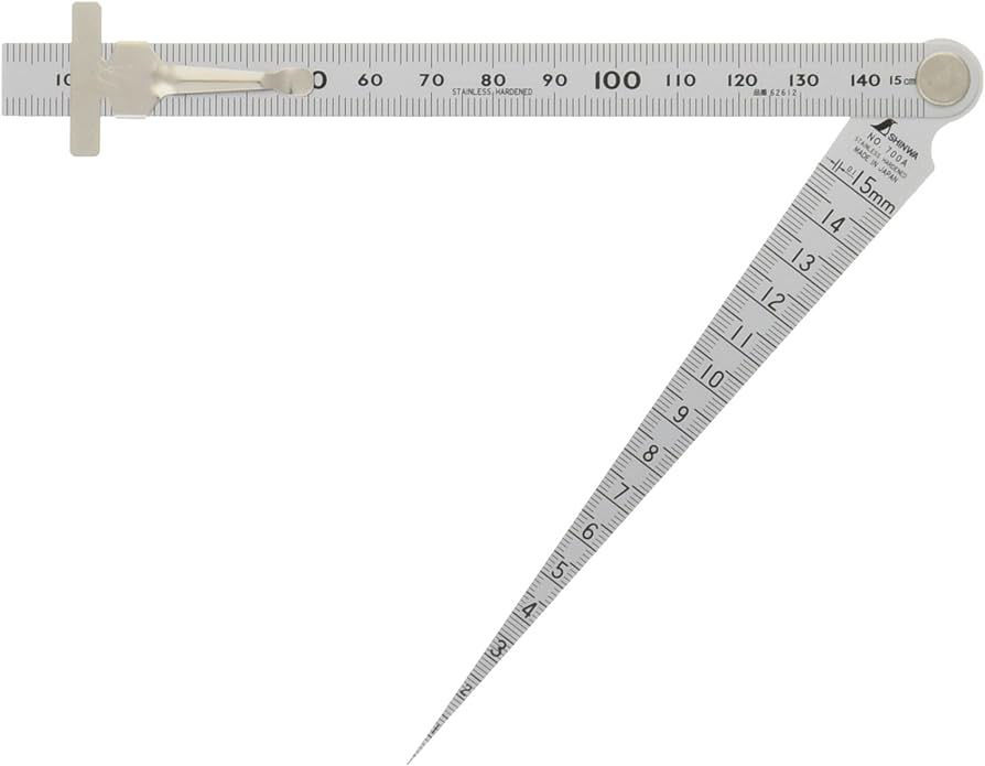 Shinwa 62612 Taper Gauge 1-15mm With Rule - 62600