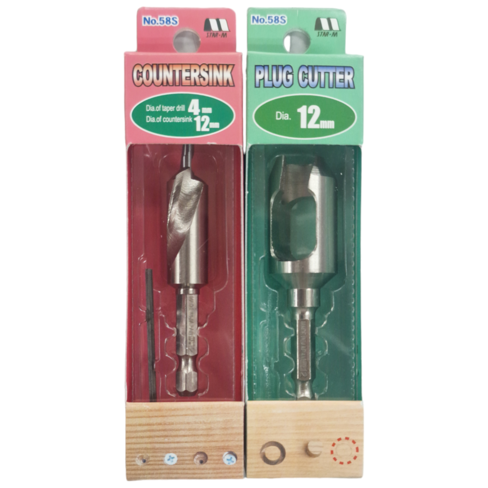 Star M Japanese 12mm Countersink & Plug Cutter Set 58S-4120 4 x 12 x ...
