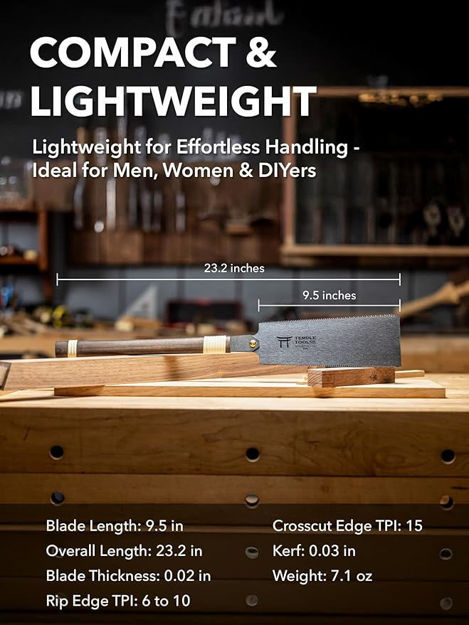 Temple Tool Co. Japanese Pull Saw Ryoba - 240mm - Tyzacktools