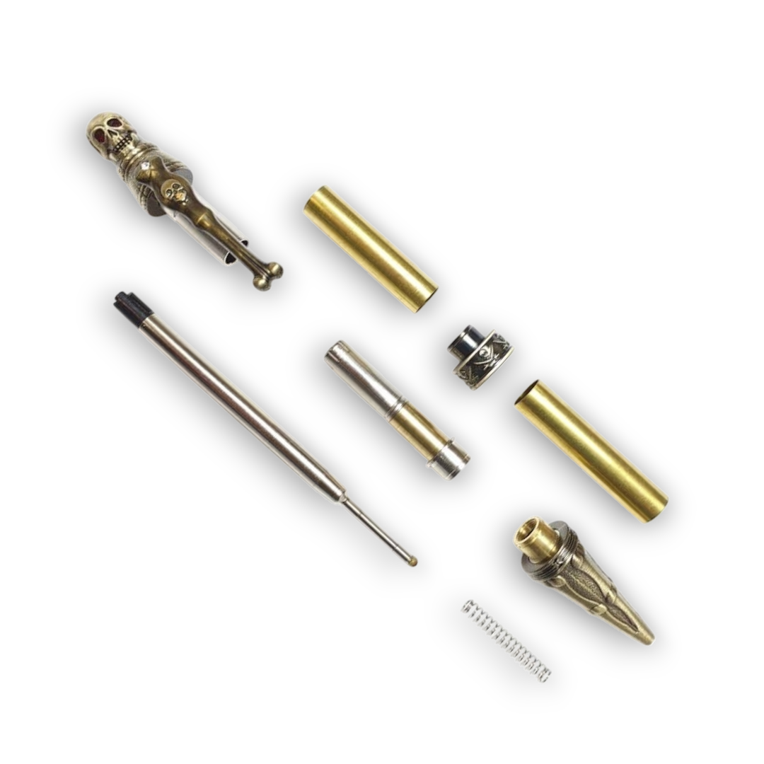 Charnwood PS2 Pirate Skull Twist Pen – Antique Bronze | Tyzacktools