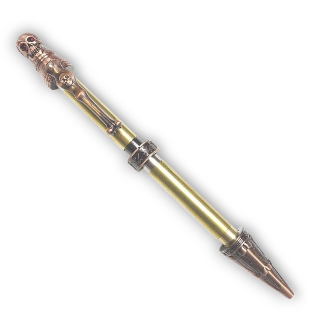 Charnwood PS3 Pirate Skull Twist Pen – Antique Rose Copper | Tyzacktools