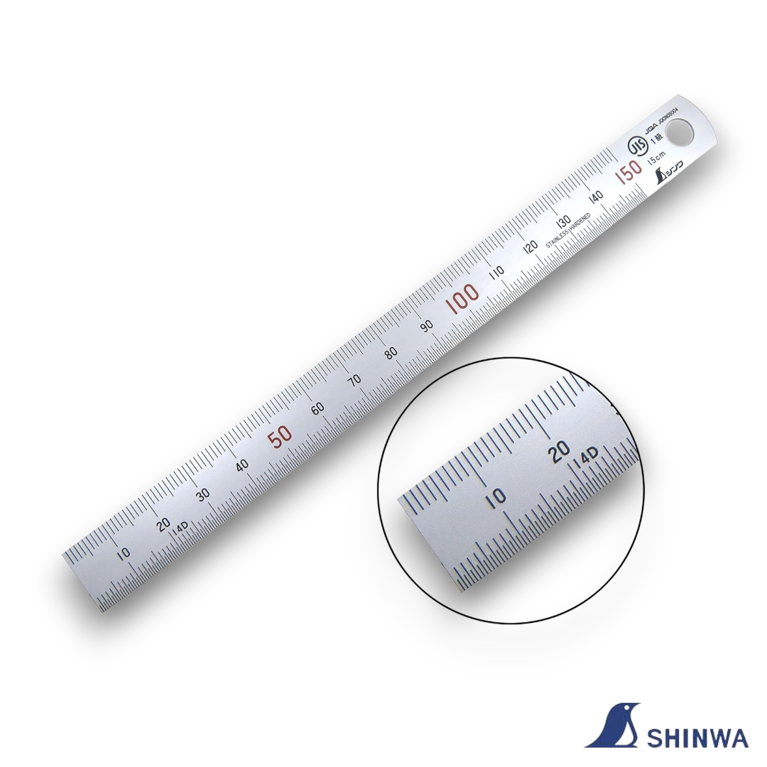 Shinwa Japanese 150mm Stainless Steel Rule - 14001 - Tyzacktools
