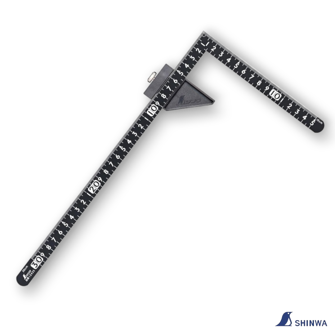 Shinwa 12442 Carpenters Square with Sliding Stopper 30 x 15cm - Tyzacktools