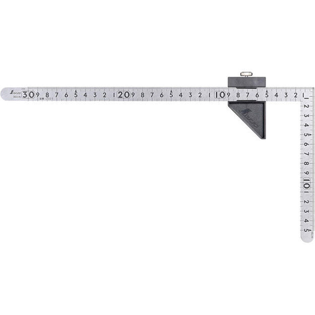 Shinwa 12441 Carpenters Square with Sliding Stopper 30 x 15cm - Tyzacktools