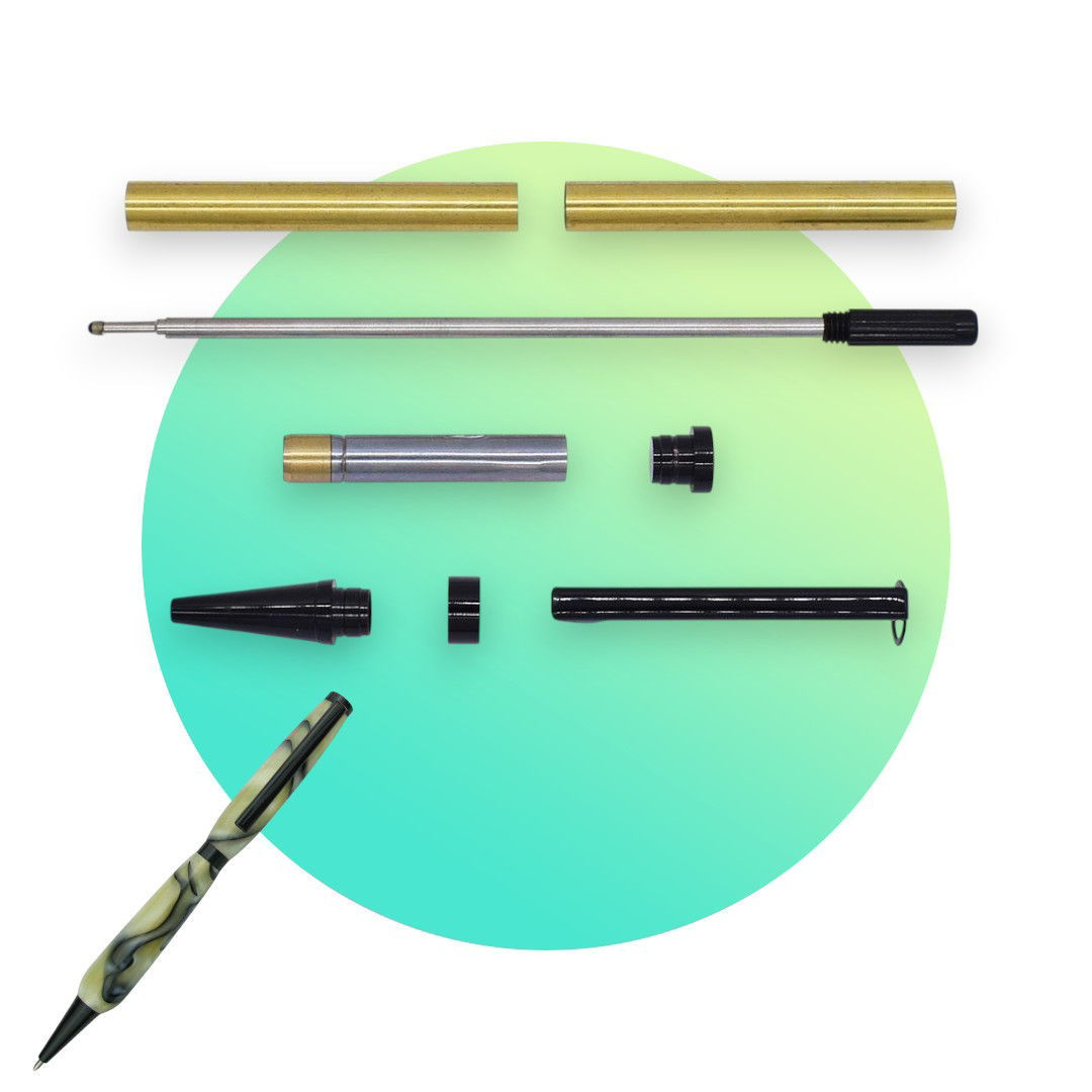 Charnwood 7mm Slimline Twist Pen Black Chrome - PEN7BC | Tyzacktools