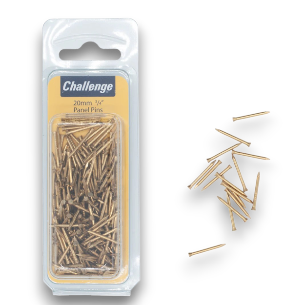 Challenge 20mm Brass Panel Pins - 40228 - Tyzacktools